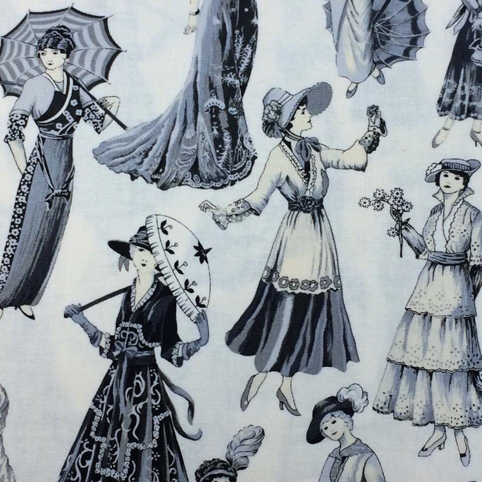 Victorian Ladies 100% Cotton fabric by the half metre - Sewcraft