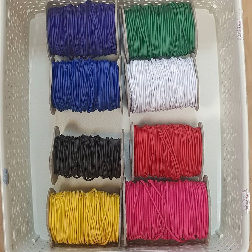 2.5mm Round Elastic 12 colours 3 Metres - Sewcraft