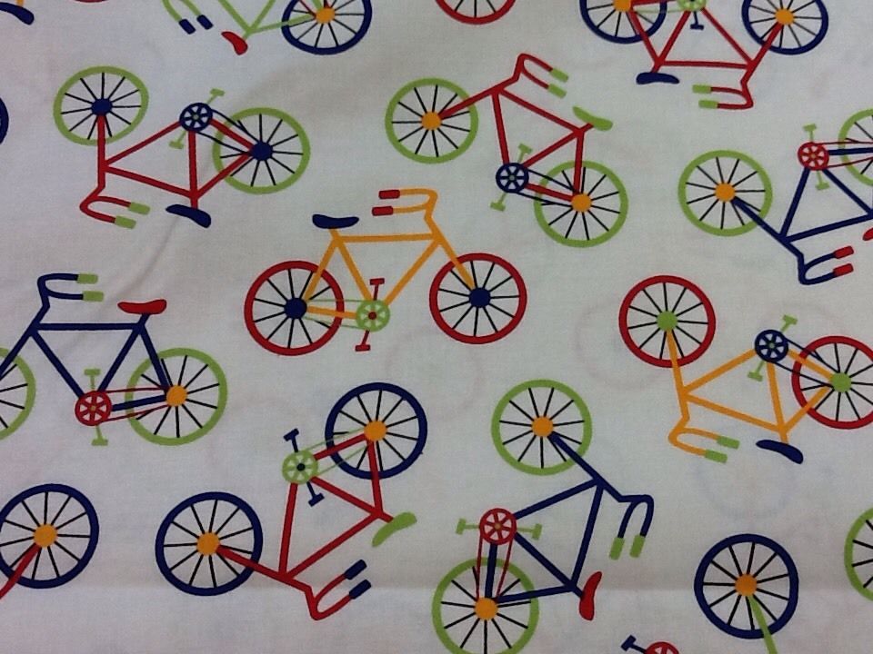 Bike Print 100% Cotton fabric by the half metre - Sewcraft